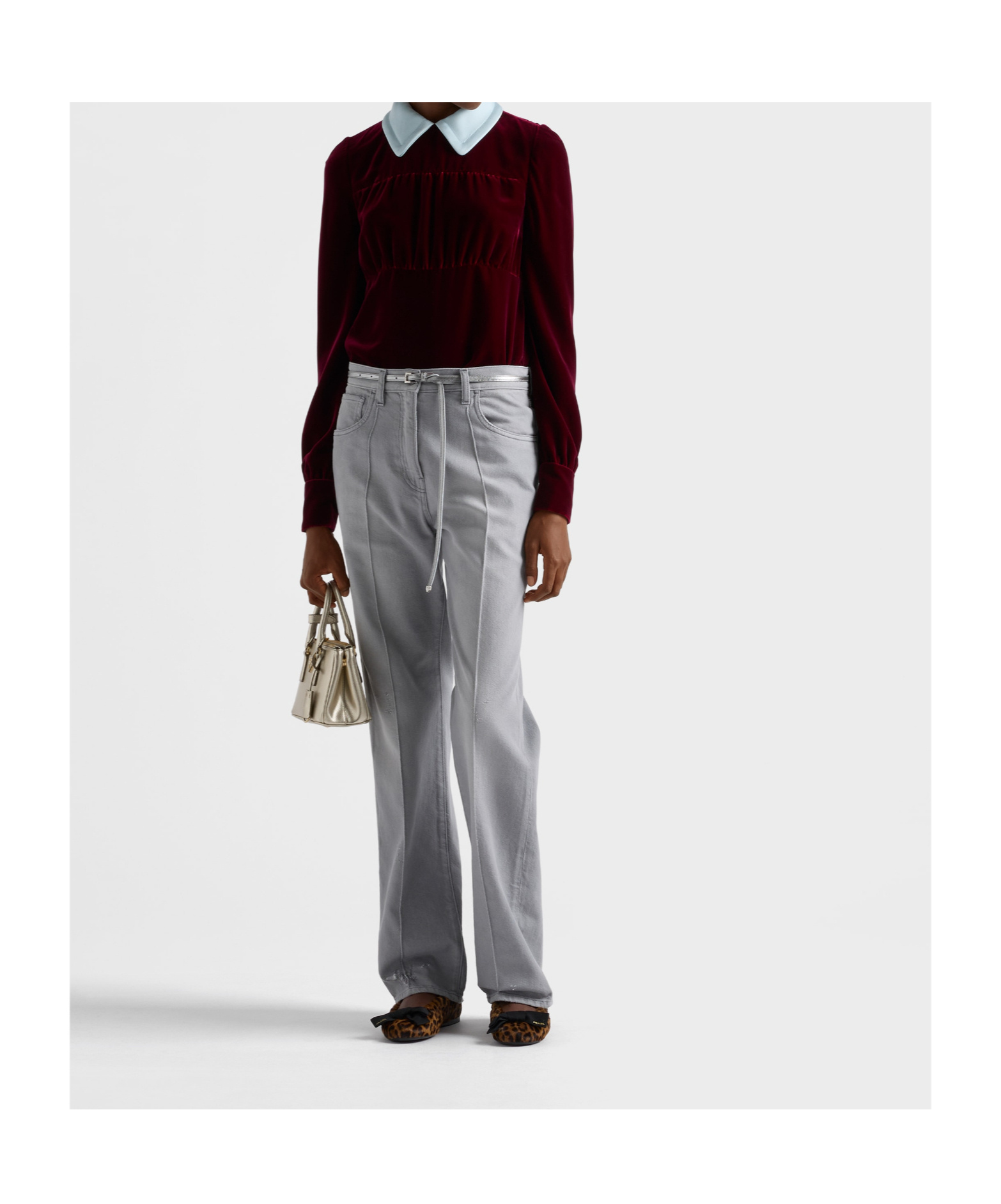 PRADA Prada Velvet Top with Detachable Collar